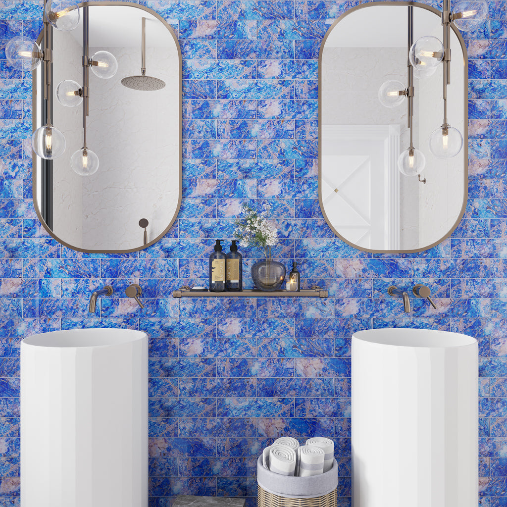 3x12 Cobalt Blue Glossy Glass Subway Tile | Cobalt Blue Glass Tile ...