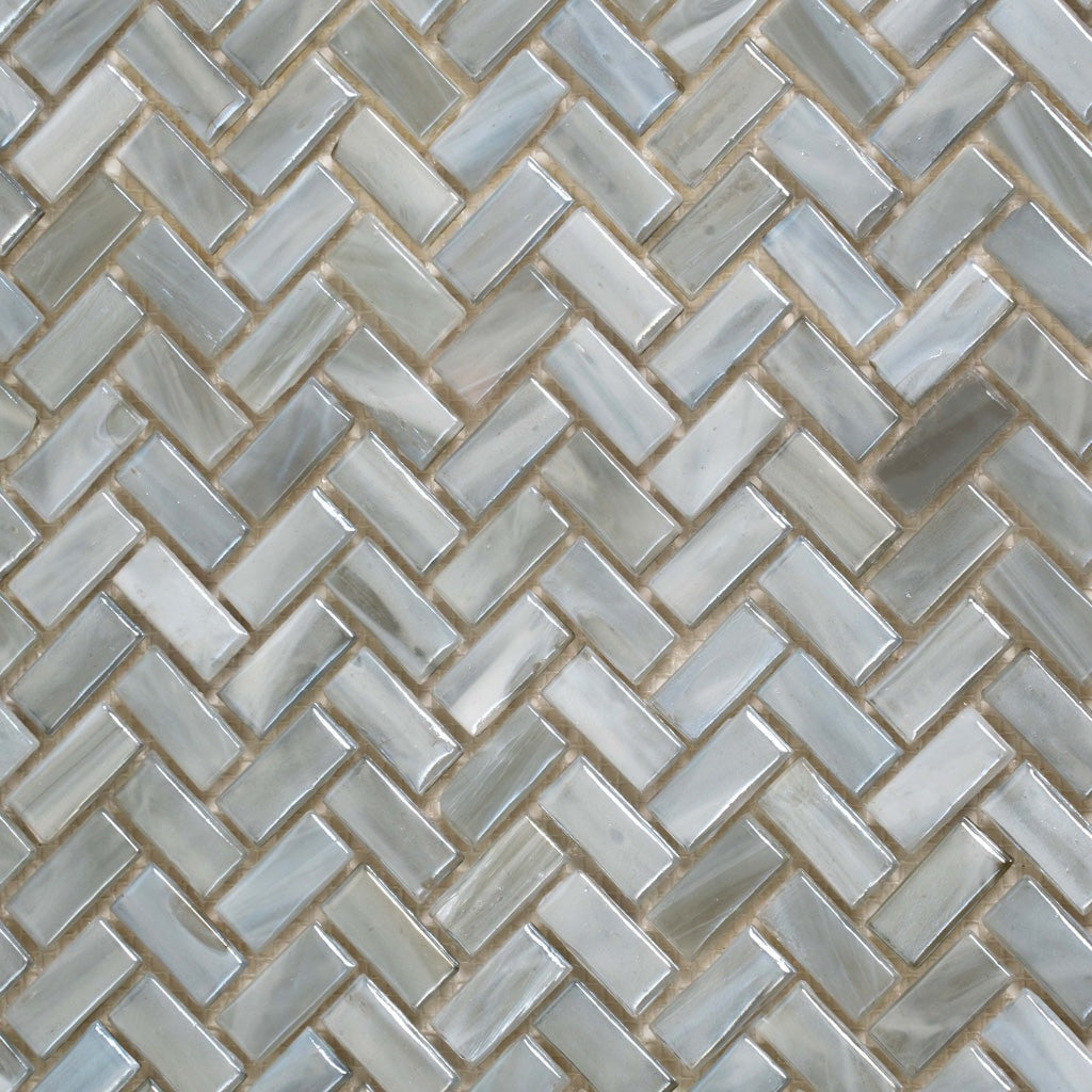 12x12 Beige Herringbone Polished Glass Mosaic Tile - Beige Herringbone ...