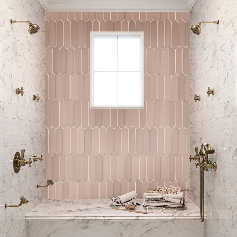 Innovative 2x10 Blush Pink Picket Ceramic Tile for Walls & Backsplash ...