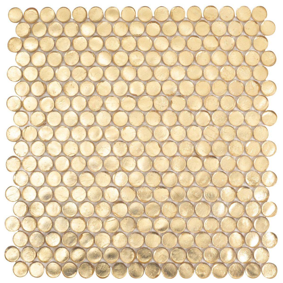 12x12 Penny Tile Mosaic In Gold shade for Showers & Kitchens – Apollo ...
