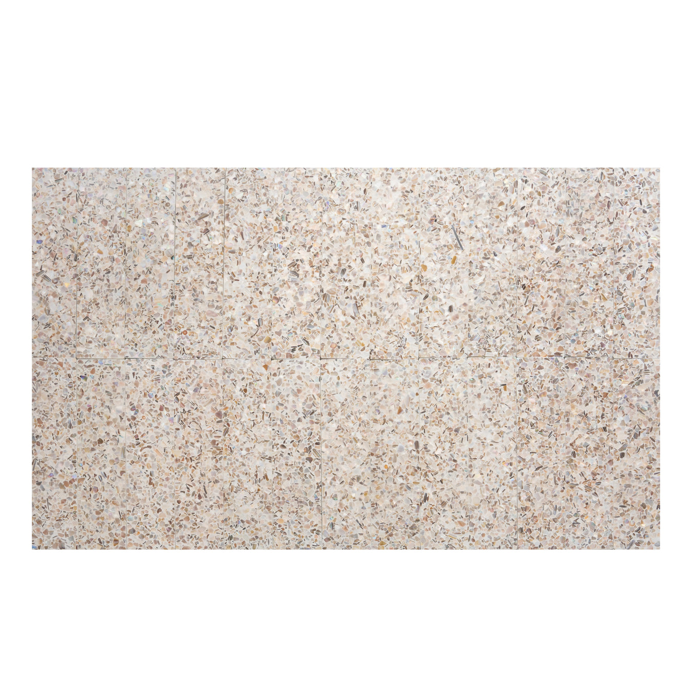 Ivory White with Copper flecks 3x12 Glossy Shell, Terrazzo Elongated S ...