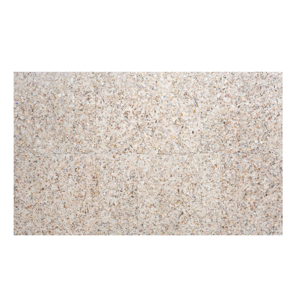 Ivory White with Copper flecks 3x12 Glossy Shell, Terrazzo Elongated S ...