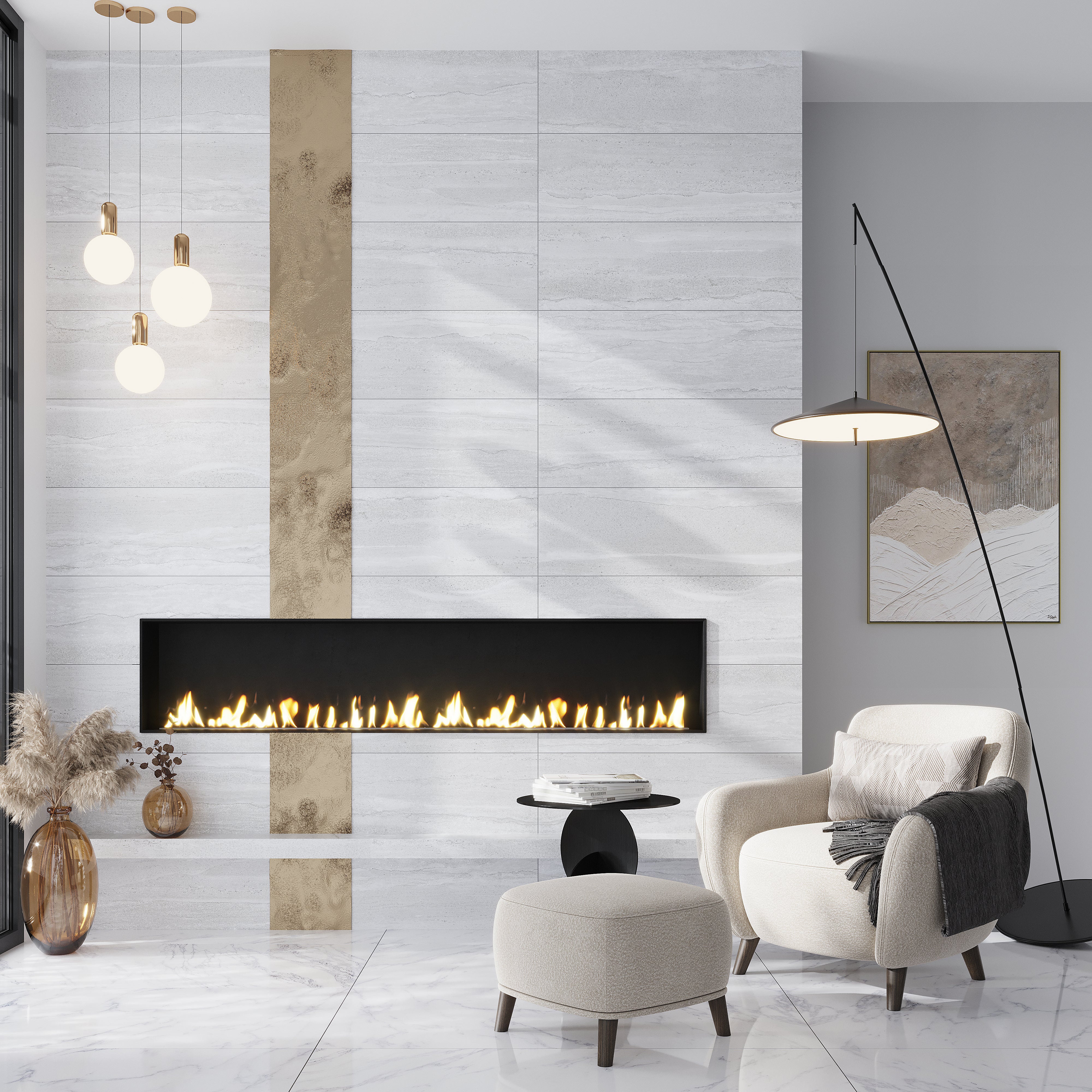 Light Gray 12x36 Matte Stone Look Ceramic Large Tile (4 pack, 11.63 sq ...