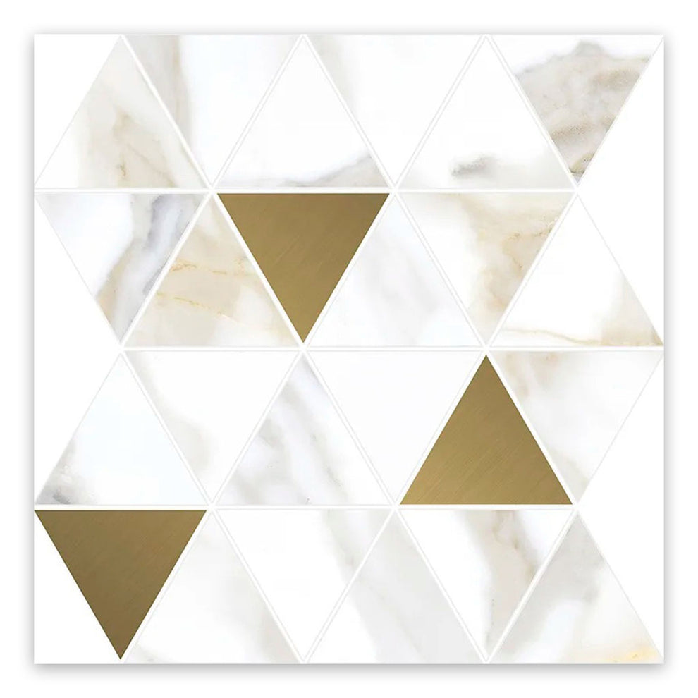 White Gold 10x11 Matte Triangle Porcelain Mosaic Tile (11 pack, 8.58 s ...