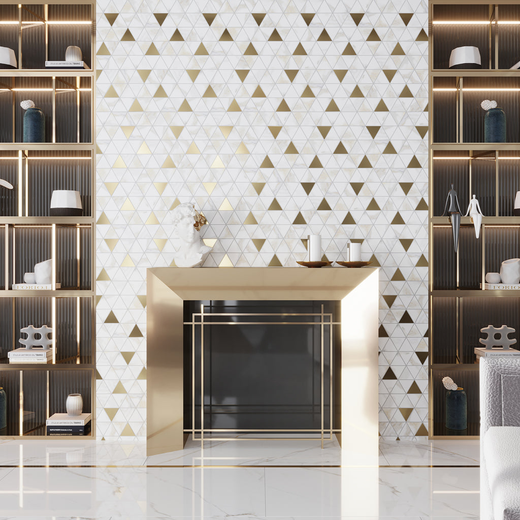 Bright White Gold 24x48 Polished Porcelain Large Format Tile (2 pack ...