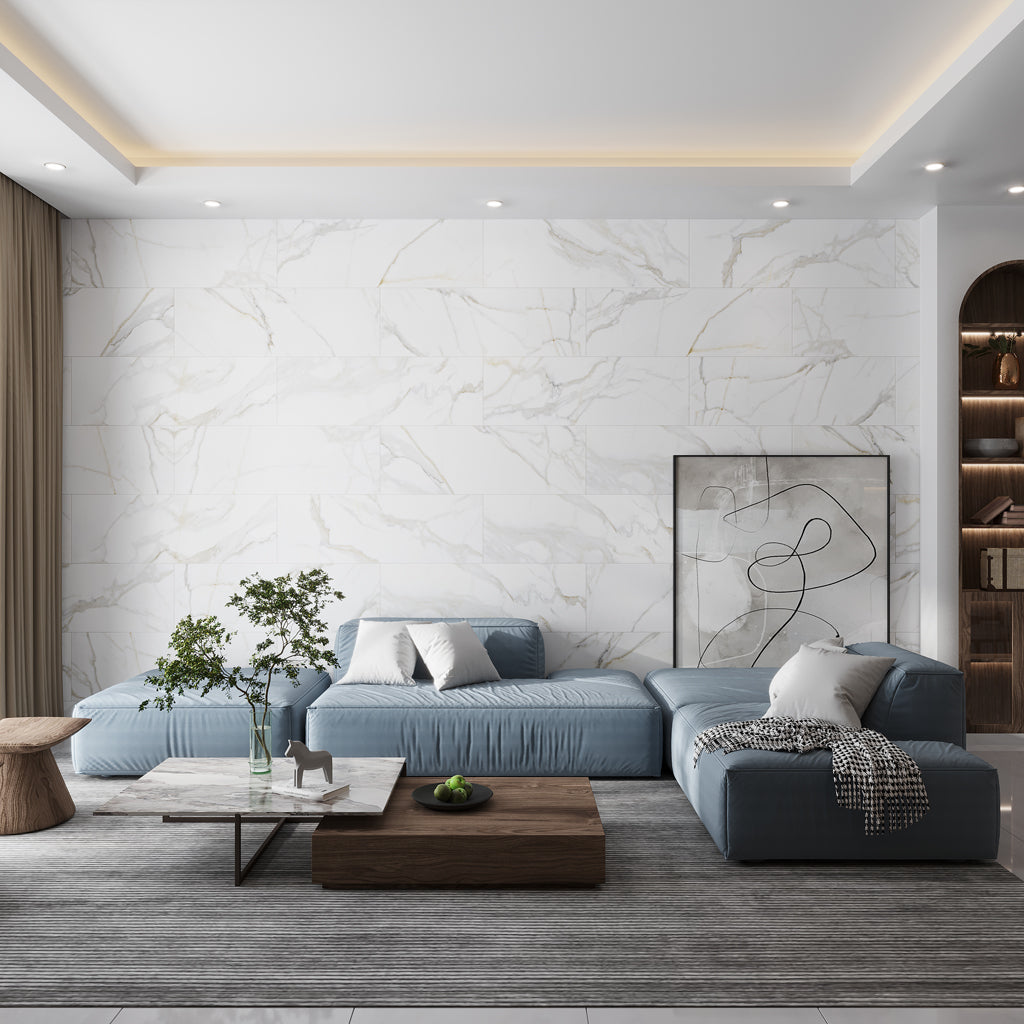 Soft White 16x48 Matte Ceramic Large Format Tile (3 pack, 15.5 sq ft/c ...