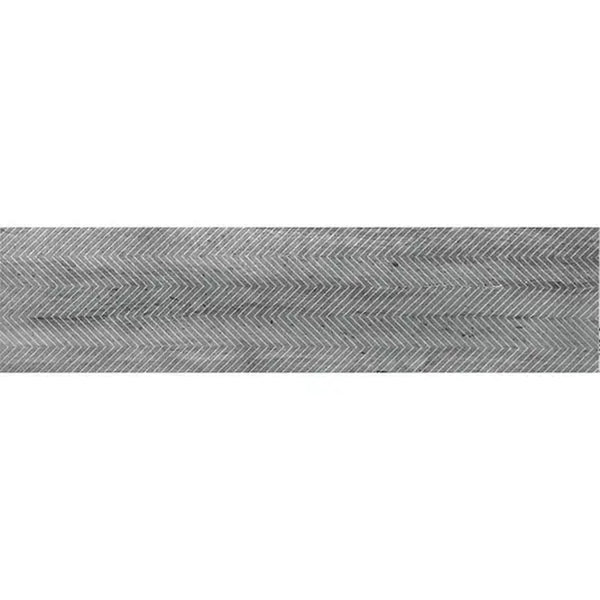 Gray 3x12 Textured Limestone Etched Chevron Elongated Subway Tile (5 s ...