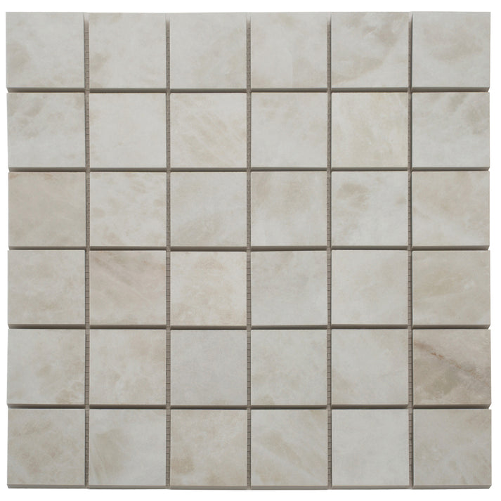 Light Cream Beige 12x12 Lappato Square Porcelain Mosaic Tile (5 pack ...