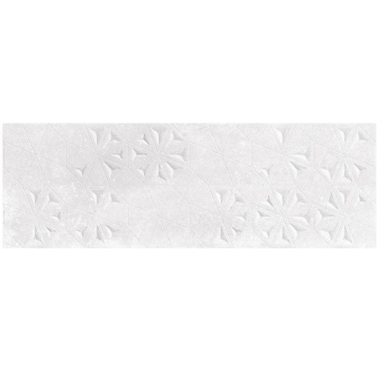 12x36 White Floral Ceramic Large Format Tile for Indoor and Outdoor ...