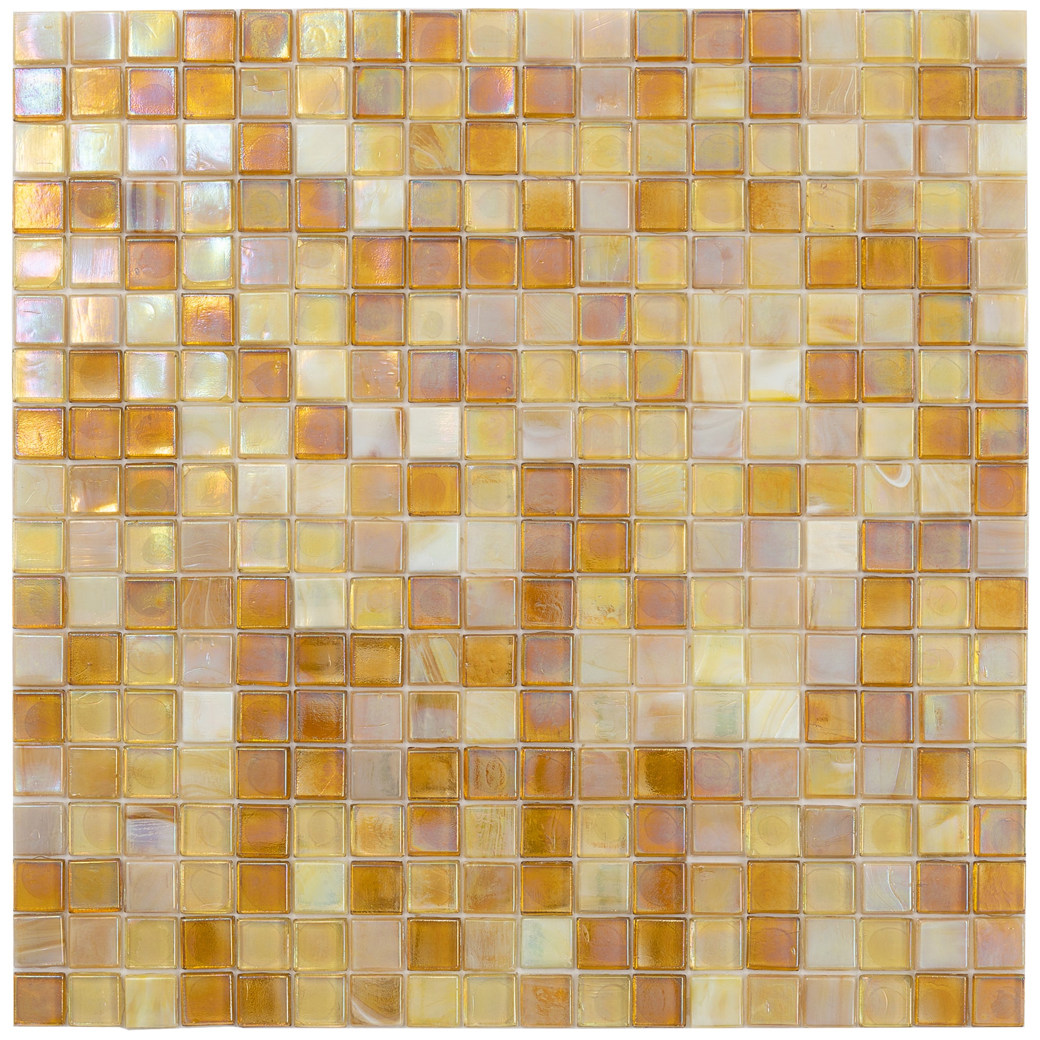 12x12 White and Gold Glossy Glass Mosaic Tile | White and Gold Glass ...