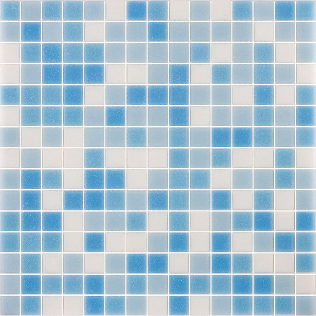 12x12 Sky Blue and White Glossy Glass Mosaic Tile | Sky Blue and White ...