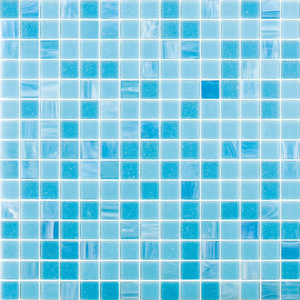 12x12 Arctic Blue Glossy Glass Mosaic Tile | Arctic Blue Glass Tile ...