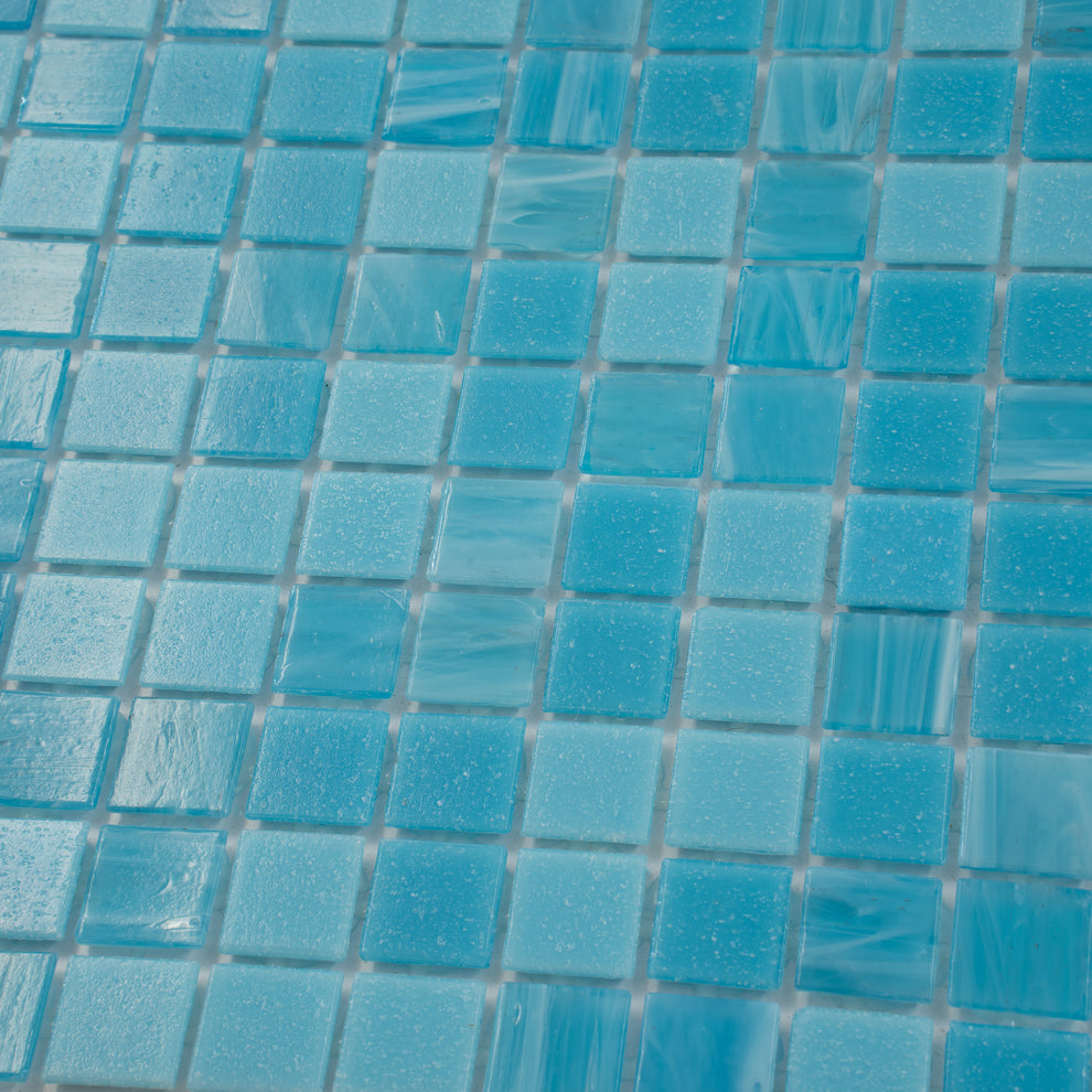 12x12 Arctic Blue Glossy Glass Mosaic Tile | Arctic Blue Glass Tile ...