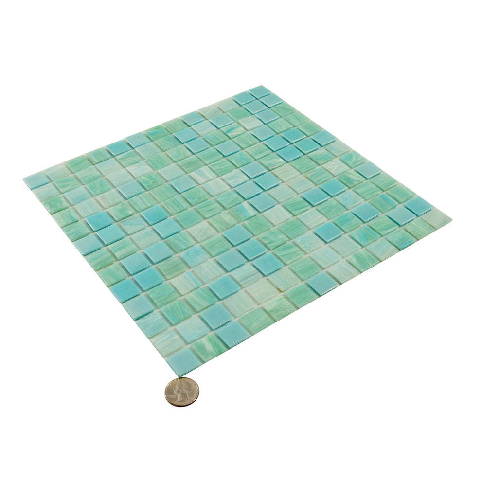 12x12 Baby Blue Glossy Glass Mosaic Tile | Baby Blue Glass Tile | Baby ...