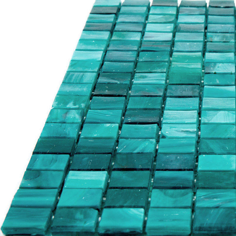 12x12 Cerulean Green Glossy Glass Mosaic Tile | Cerulean Green Glass ...
