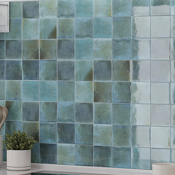 Glossy Blue Ceramic Square Tile – Stylish Accent for Any Interior – Apollo Tile