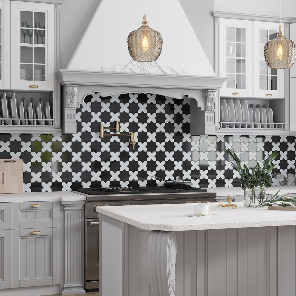5x5 Black Star Ceramic Tile for Bold Look – Apollo Tile