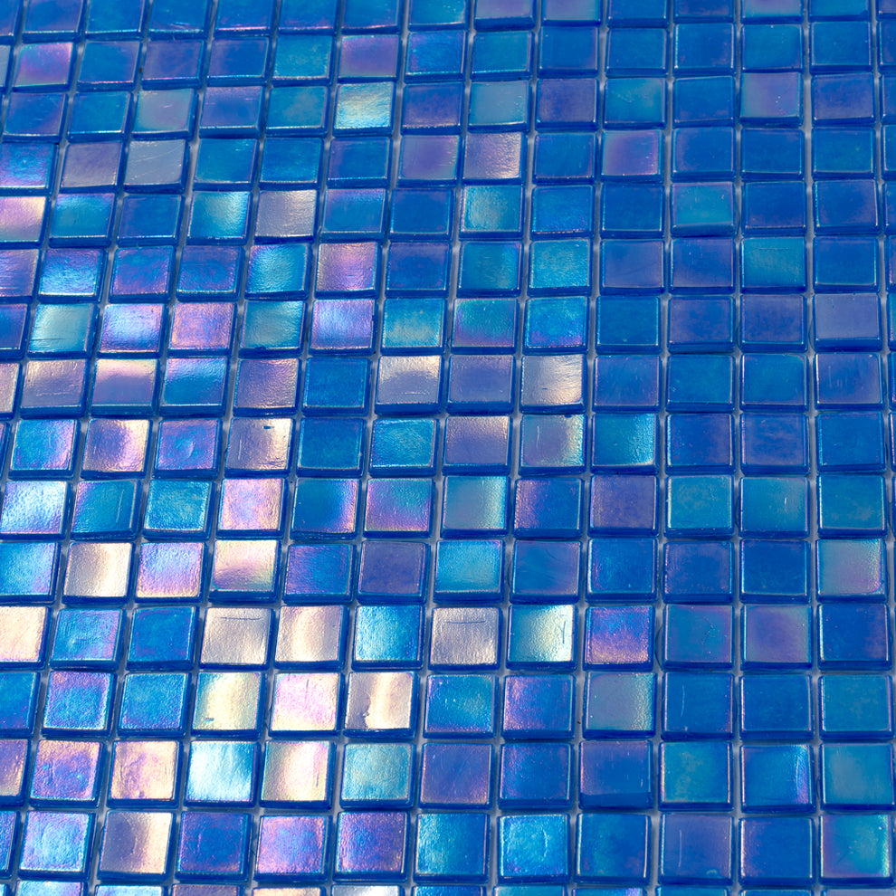 12x12 Azure Blue Glossy Glass Mosaic Tile | Azure Blue Glass Tile ...