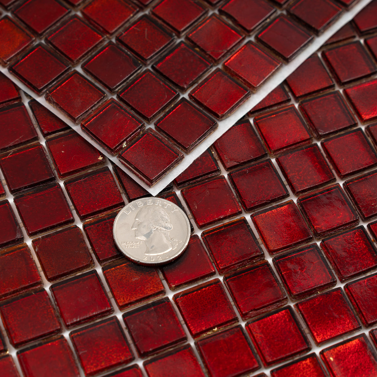 12x12 Ruby Red Glossy Glass Mosaic Tile | Ruby Red Glass Tile | Ruby ...