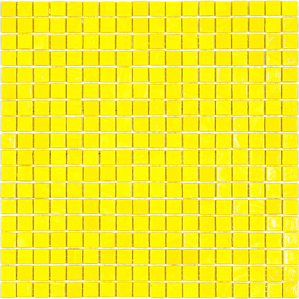 12x12 Yellow Glossy Glass Mosaic Tile | Yellow Glass Tile | Yellow ...