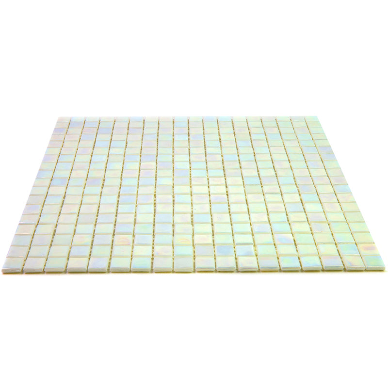 12x12 Light Bone White Glossy Glass Mosaic Tile | Light Bone White ...