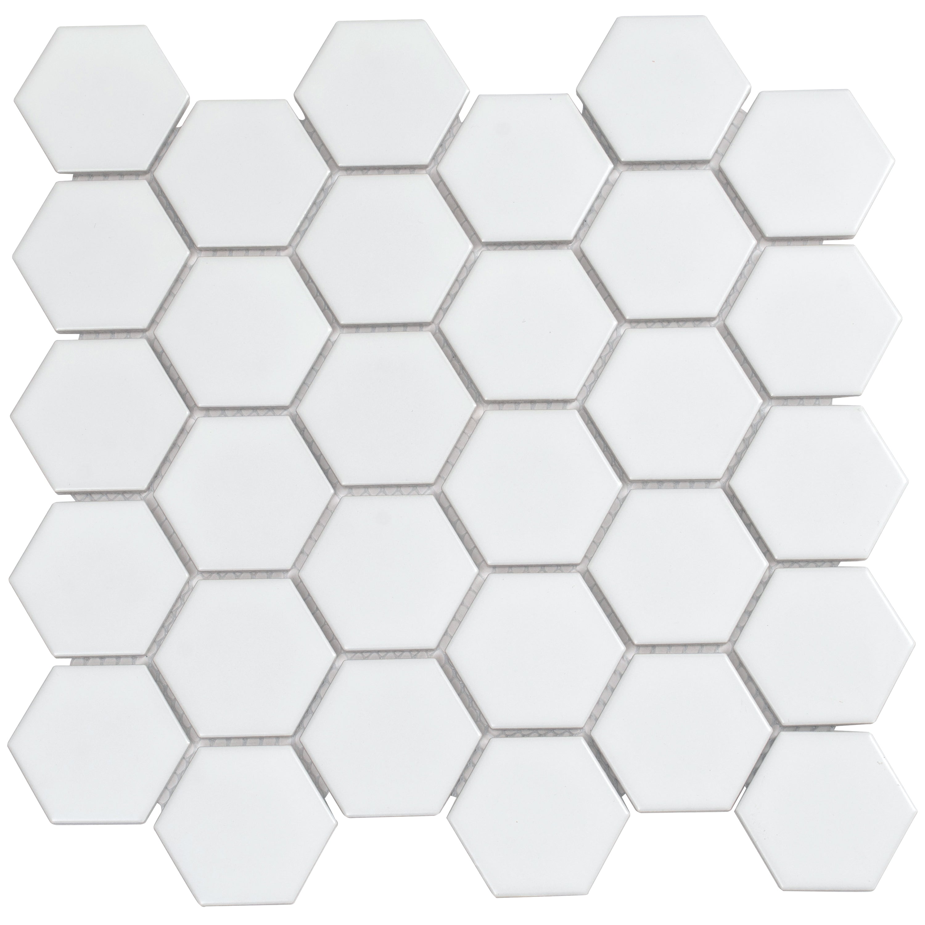 White 11x11 Matte Hexagon Porcelain Mosaic Tile (10 pack, 8.25 sq ft/c ...