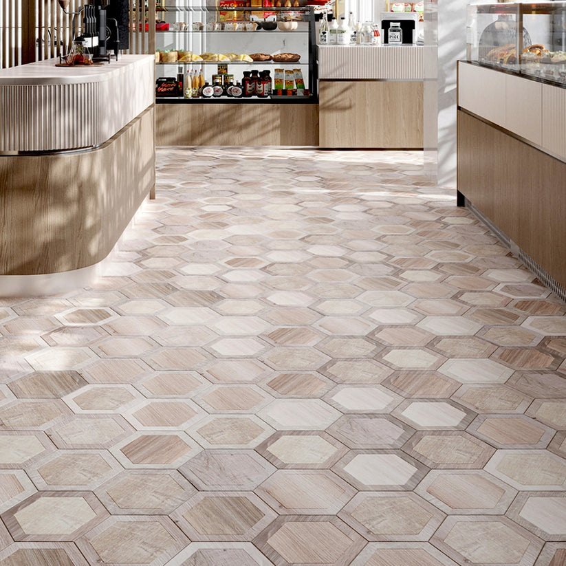 Light Brown 10x10 Matte Hexagon Porcelain Tile – Indoor & Outdoor Style ...