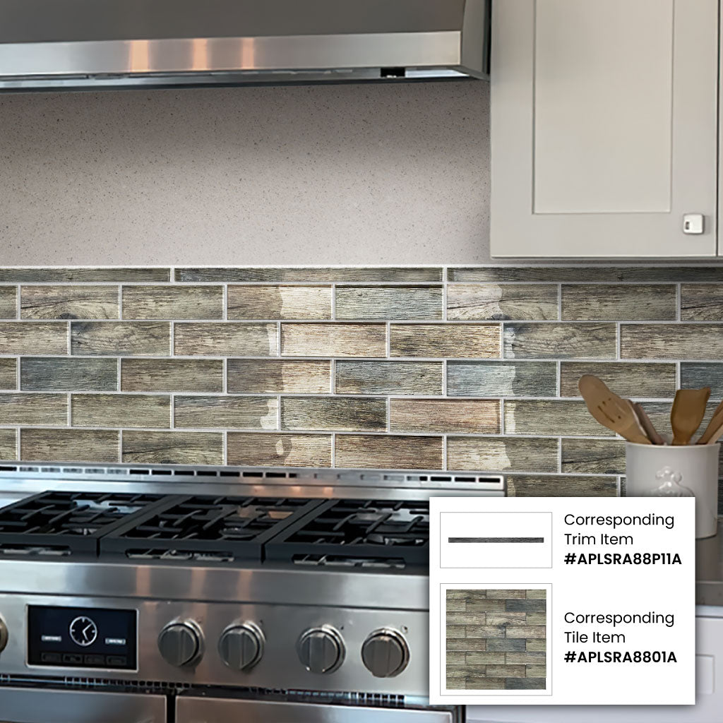 0.6 x 12 Spruce Blue Glass Glossy Pencil Liner Tile Trim | Make Tiling ...