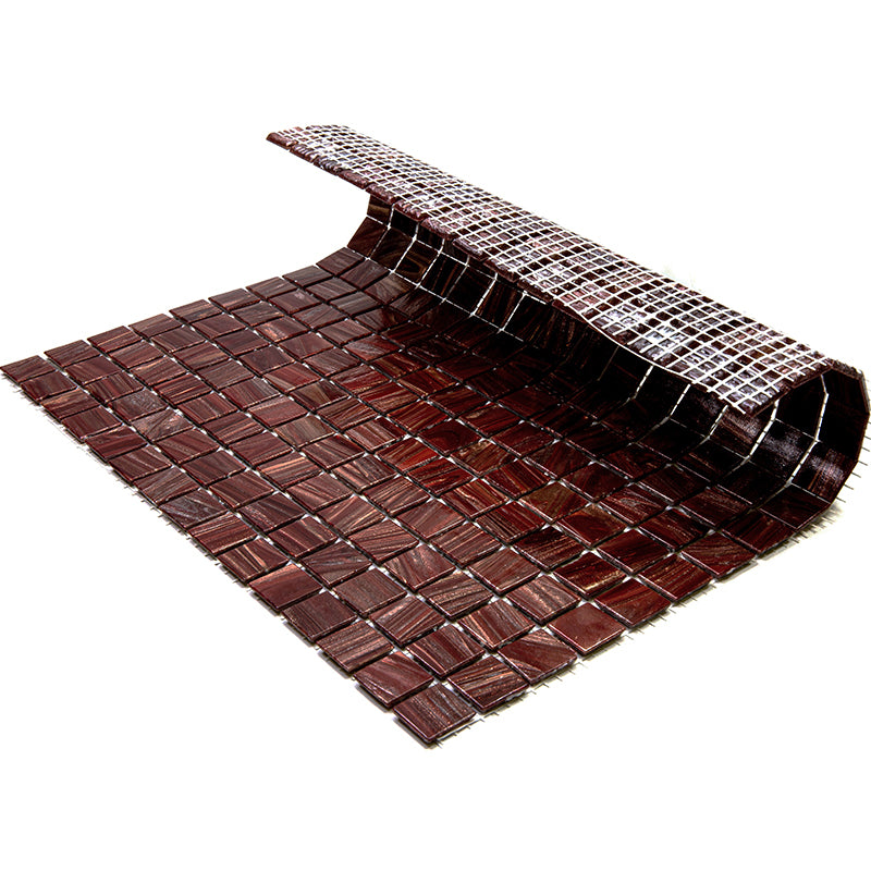 12x12 Fire Brick Red Glossy Glass Mosaic Tile | Fire Brick Red Glass ...