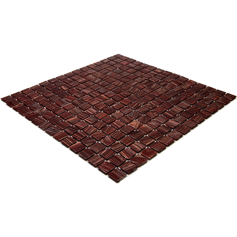 12x12 Fire Brick Red Glossy Glass Mosaic Tile | Fire Brick Red Glass ...