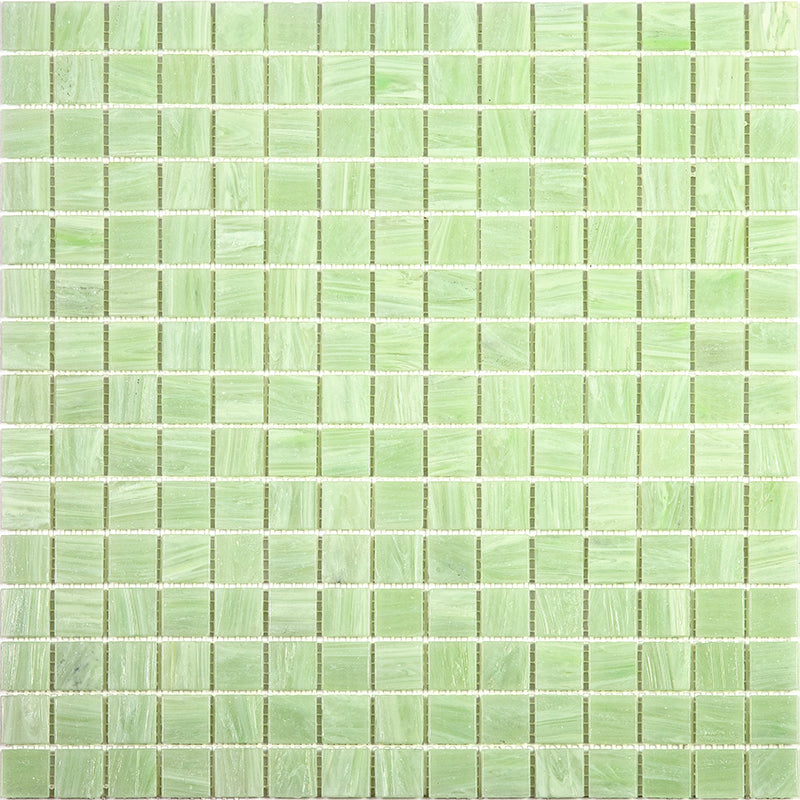 12x12 Tea Green Glossy Glass Mosaic Tile | Tea Green Glass Tile | Tea ...