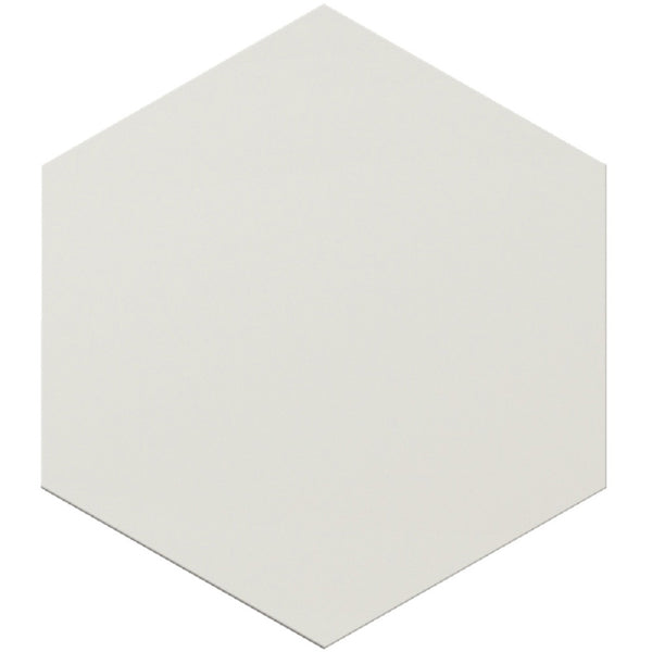 8 x 9 Chiffon White Hexagonal Matte Porcelain Tile - White Hexagon Tile ...