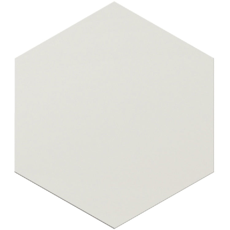 8 x 9 Chiffon White Hexagonal Matte Porcelain Tile - White Hexagon Tile ...