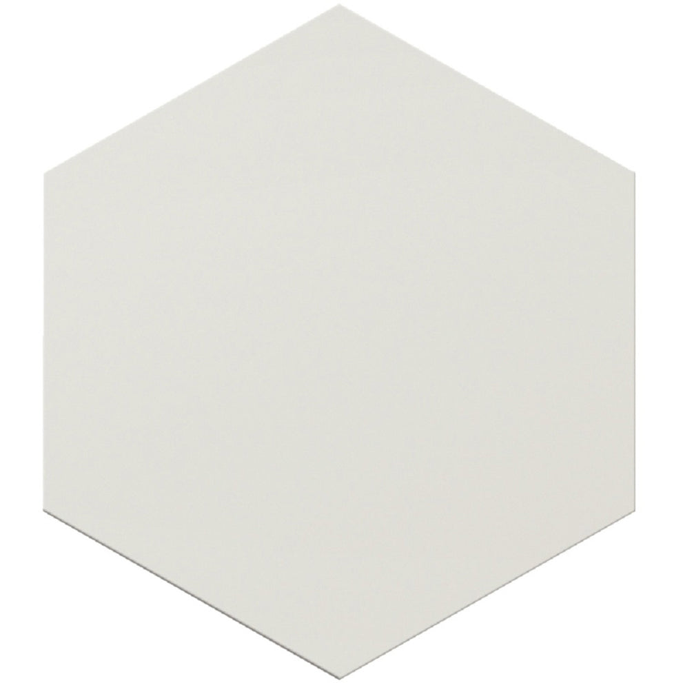 8 x 9 Chiffon White Hexagonal Matte Porcelain Tile - White Hexagon Tile ...