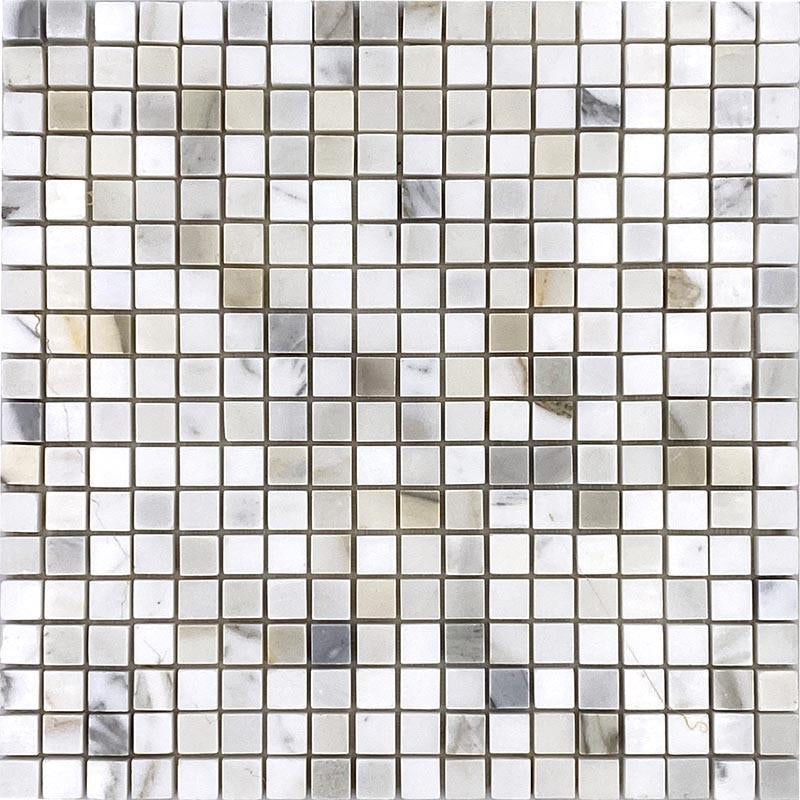 White 12x12 Matte Square Calacatta Marble Mosaic Tile (5 pack, 5 sq ft ...