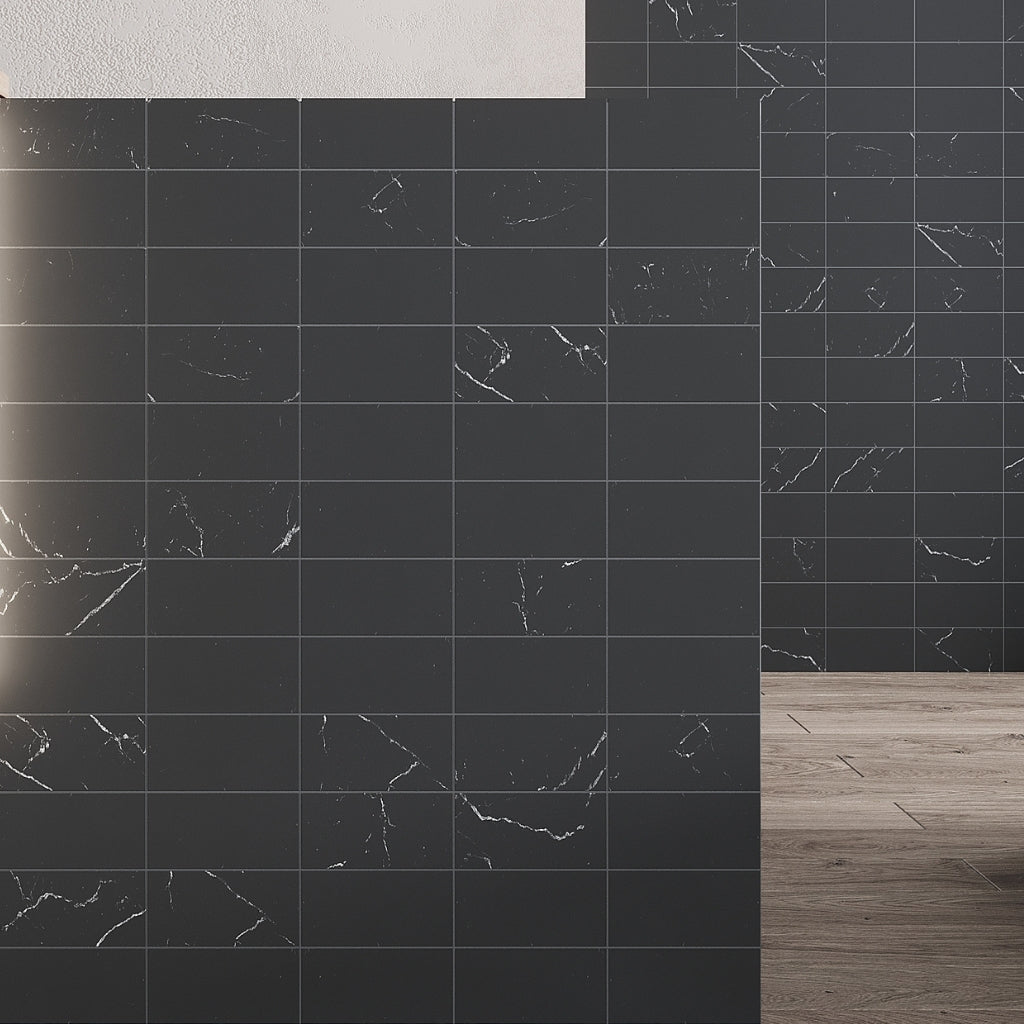 Black 3x6 Honed Subway Marble Tile for Indoor & Outdoor Settings ...