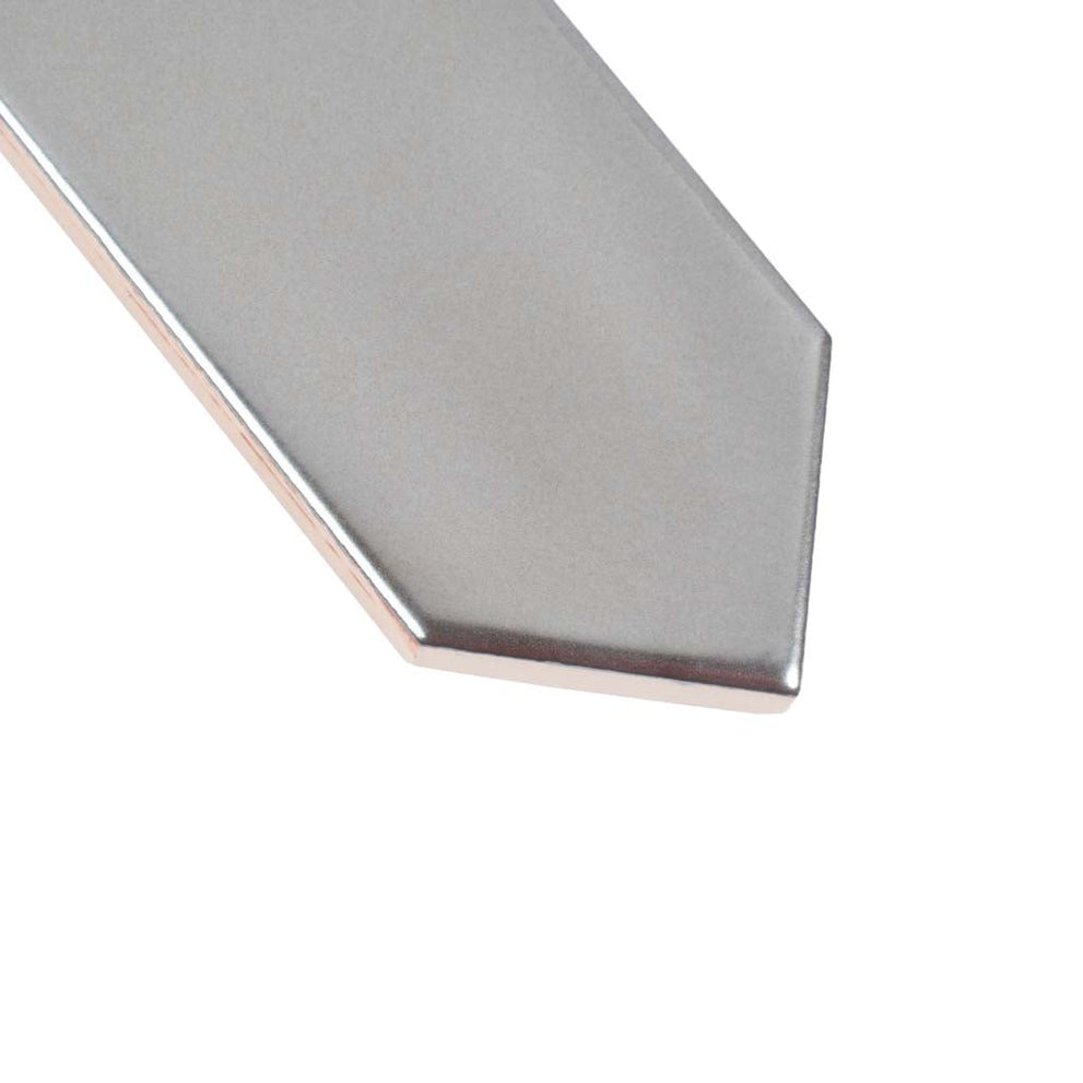 2x10 Piquet Glossy Silver Metallic Ceramic Picket Tile - Silver Piquet ...