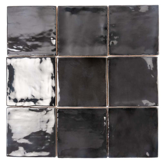 Black Square tile 4x4 for Showers, Bathrooms, and Kitchens! – Apollo Tile