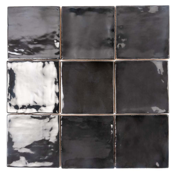 Black Square tile 4x4 for Showers, Bathrooms, and Kitchens! – Apollo Tile