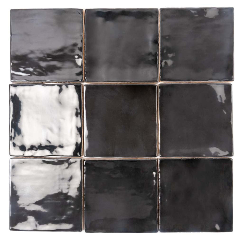 Black Square tile 4x4 for Showers, Bathrooms, and Kitchens! – Apollo Tile