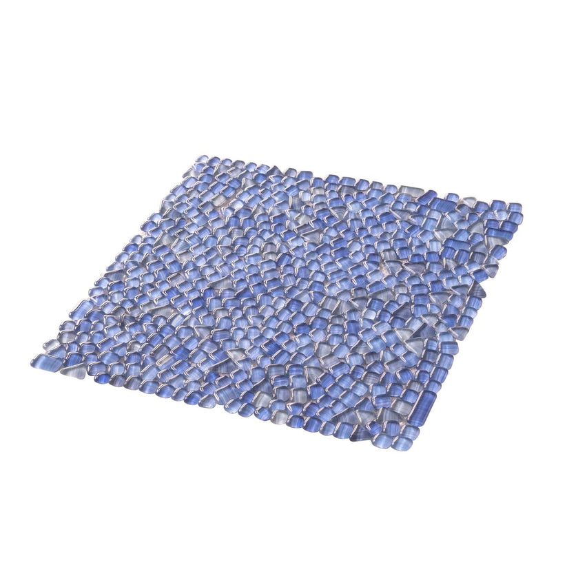 12x12 Blue Glossy Pebble Glass Tile for Indoor & Outdoor Space – Apollo ...