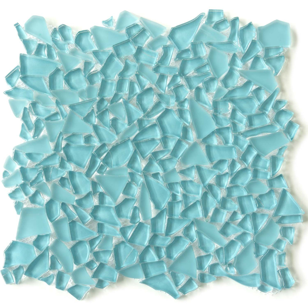 Sky Blue 11x11 Glass Mosaic Tile | Multi-Shaped Backsplashes and Floors ...