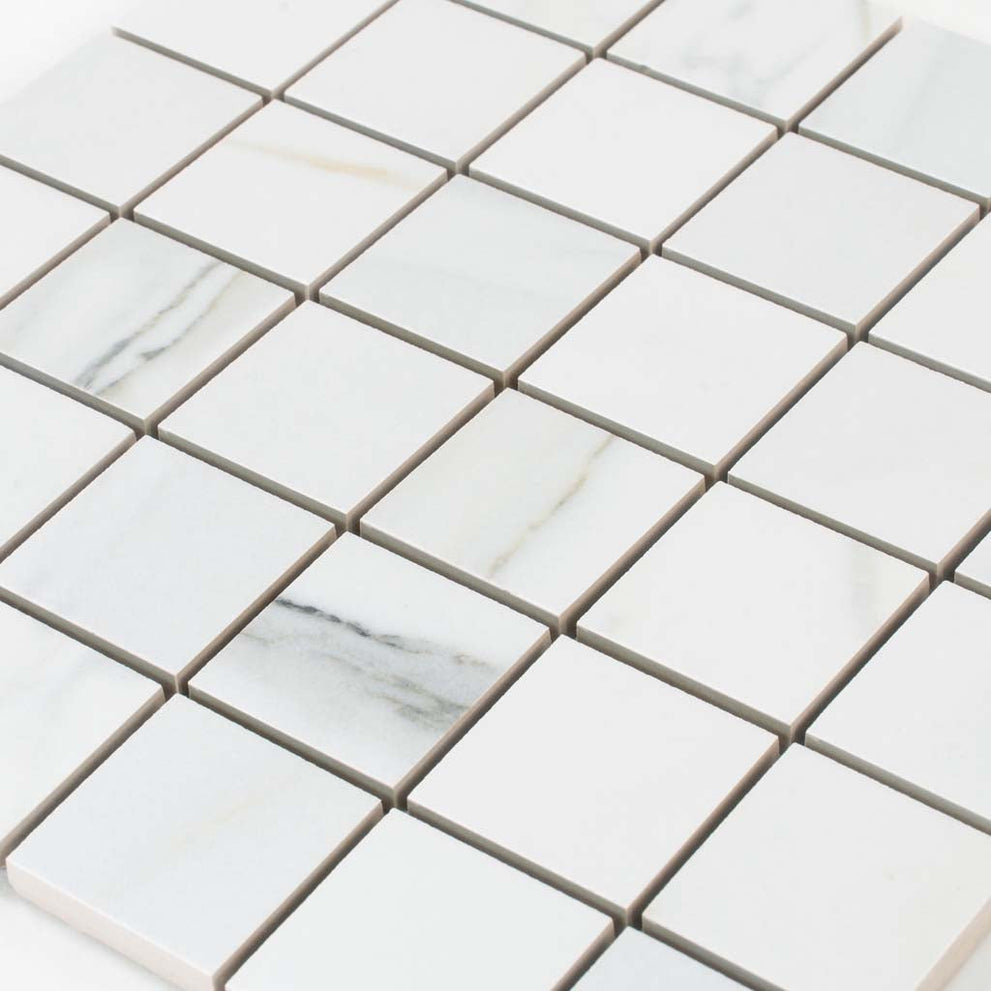 2x2 Splendor Matte White Porcelain Mosaic Tile | White Porcelain Tile ...
