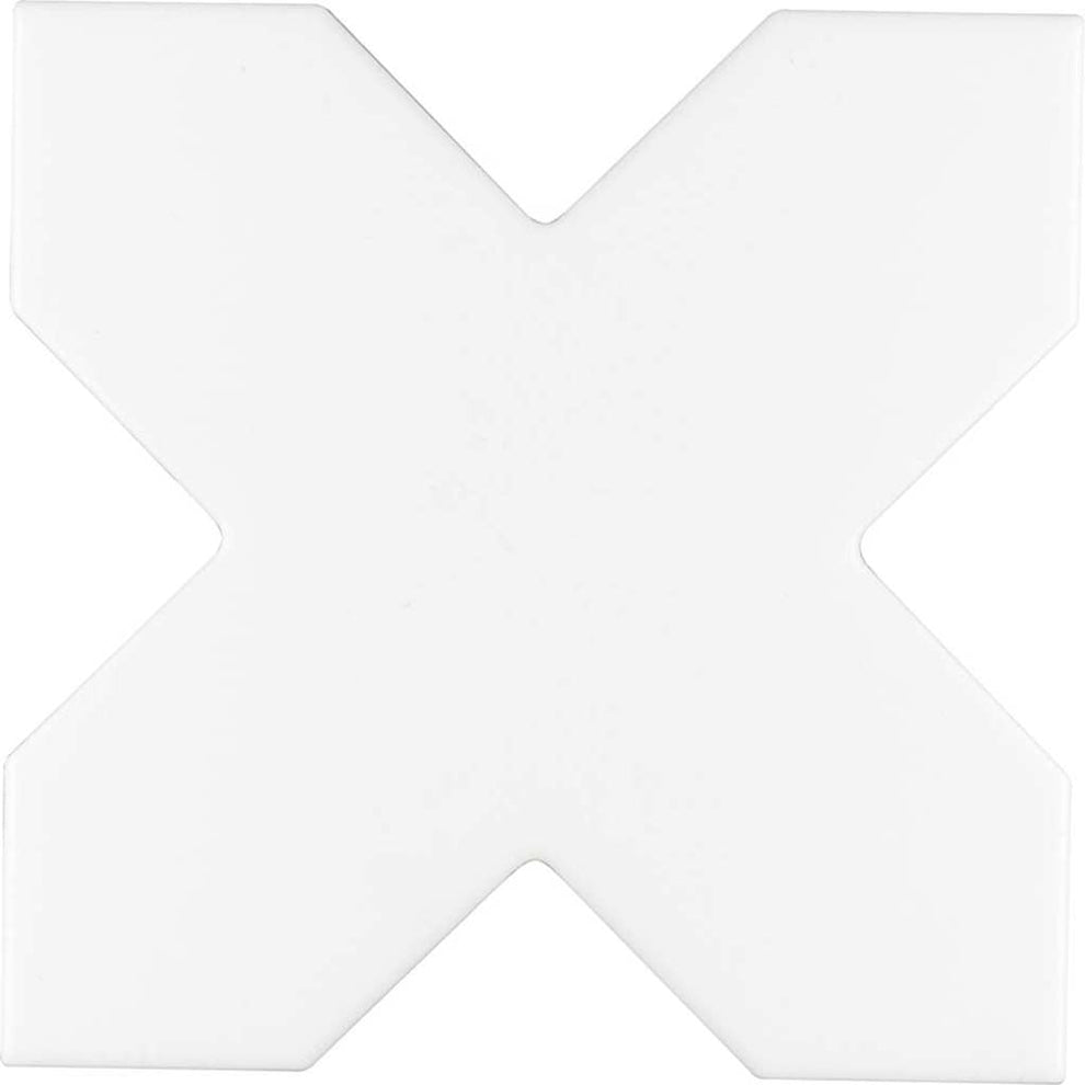 White 5x5 Matte Cross Ceramic Tile for Accent Walls & Backsplashes ...