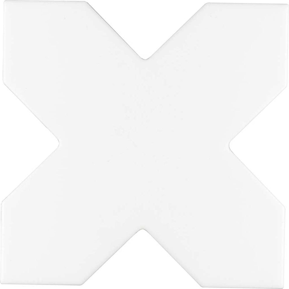 White 5x5 Matte Cross Ceramic Tile for Accent Walls & Backsplashes ...